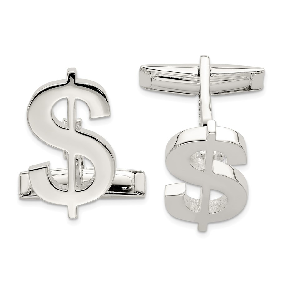 Buy Sterling Silver Money Sign Cuff Links | APMEX
