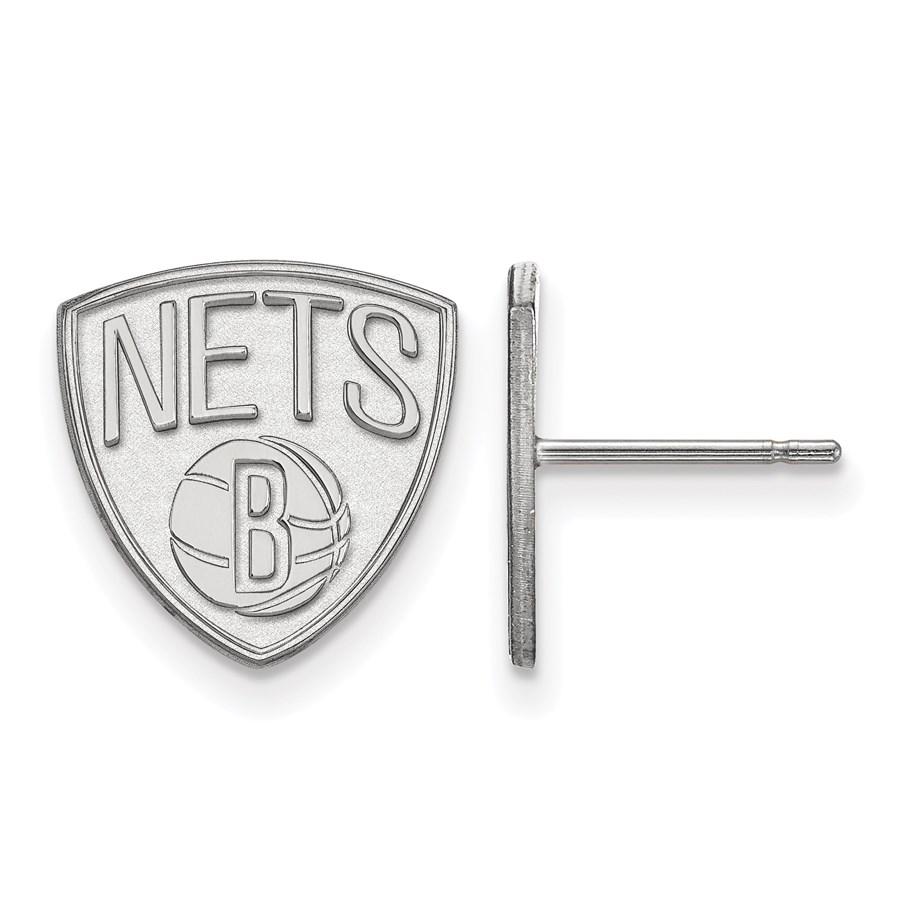 Buy Sterling Silver NBA Brooklyn Nets Small Post Earrings | APMEX