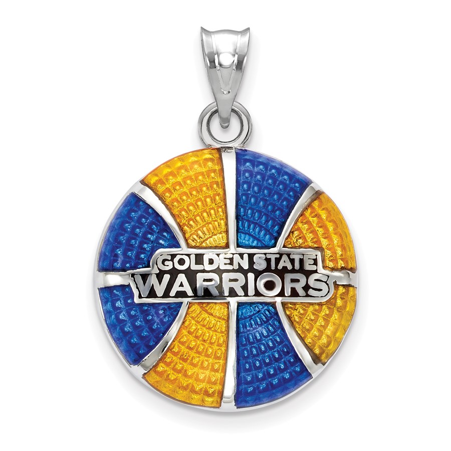 Buy Sterling Silver NBA Golden State Warriors Basketball Enl Pendant ...