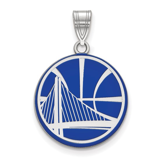 Buy Sterling Silver NBA Golden State Warriors Large Enamel Pendant | APMEX