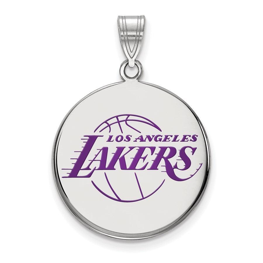 Buy Sterling Silver NBA Los Angeles Lakers Large Enamel Disc Pendant ...