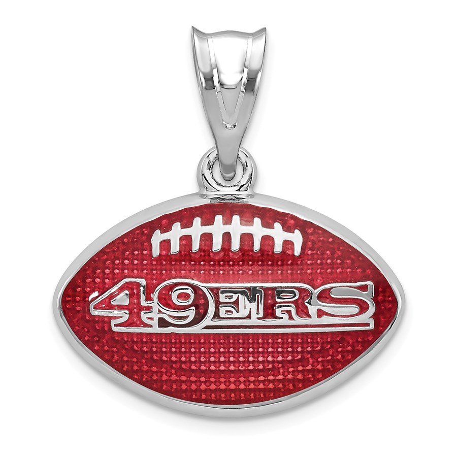 Buy Sterling Silver San Francisco 49ers Enameled Football Pendant | APMEX