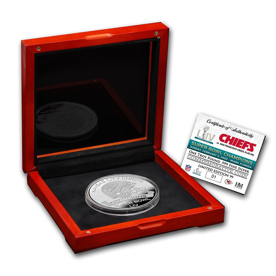 Buy Super Bowl LIV 1 Pound Silver Champion Coin - Kansas City Chiefs ...