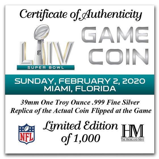 Buy Super Bowl LIV NFL 1 oz Silver Flip Coin - 49ers vs. Chiefs | APMEX