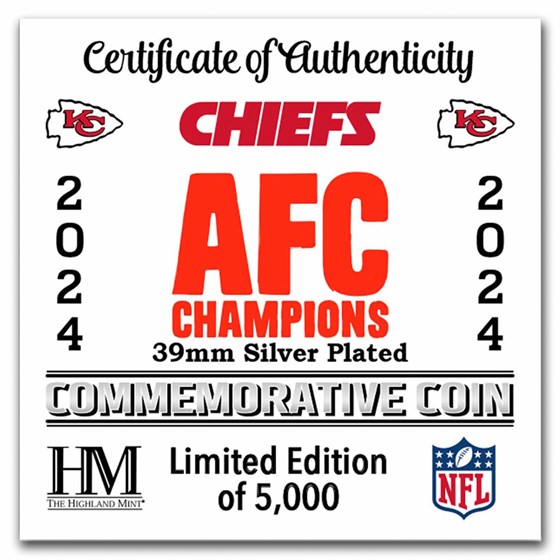 Buy Super Bowl LIX AFC - Kansas City Chiefs Coin | APMEX