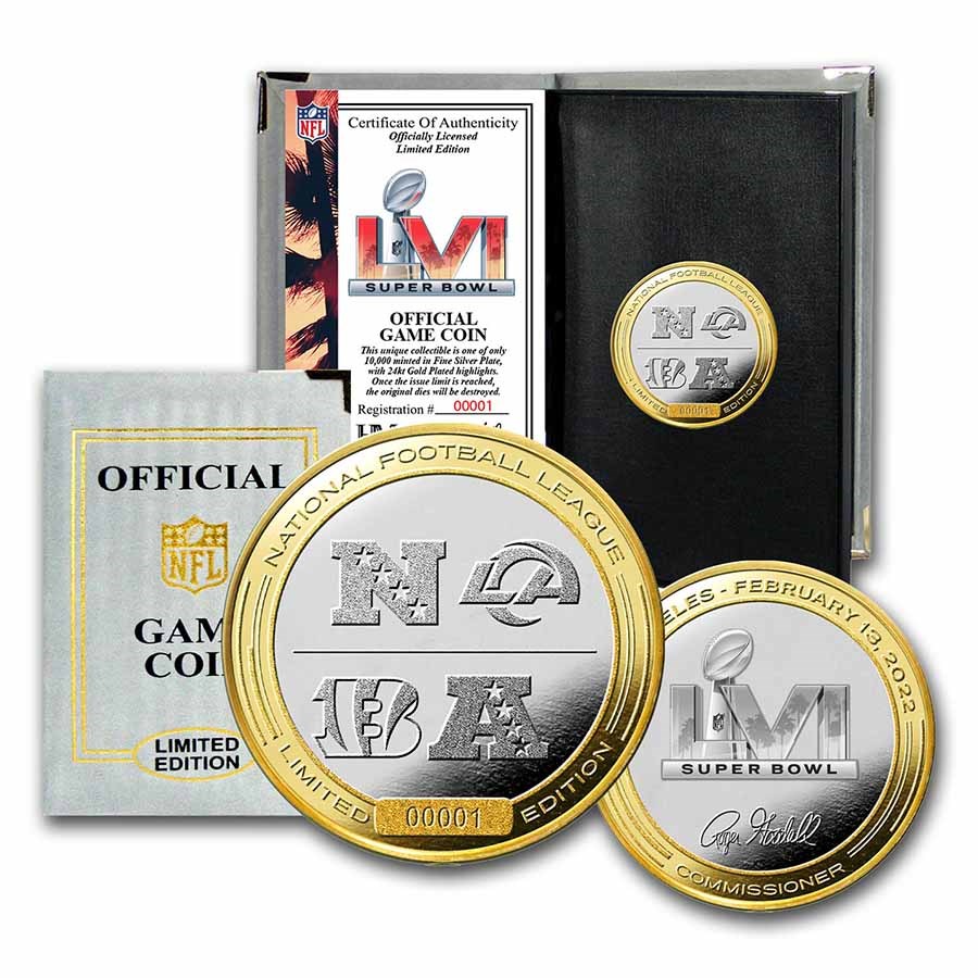 Buy Super Bowl LVI Official 2-Tone Flip Coin - Bengals vs. Rams | APMEX