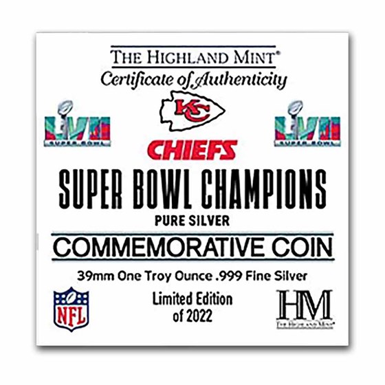 Buy Super Bowl LVII 1 oz Silver Champion Coin: Kansas City Chiefs | APMEX