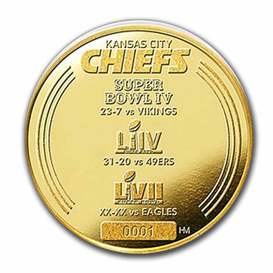 Buy Super Bowl LVII 3-time Champions Gilded Coin: Chiefs | APMEX