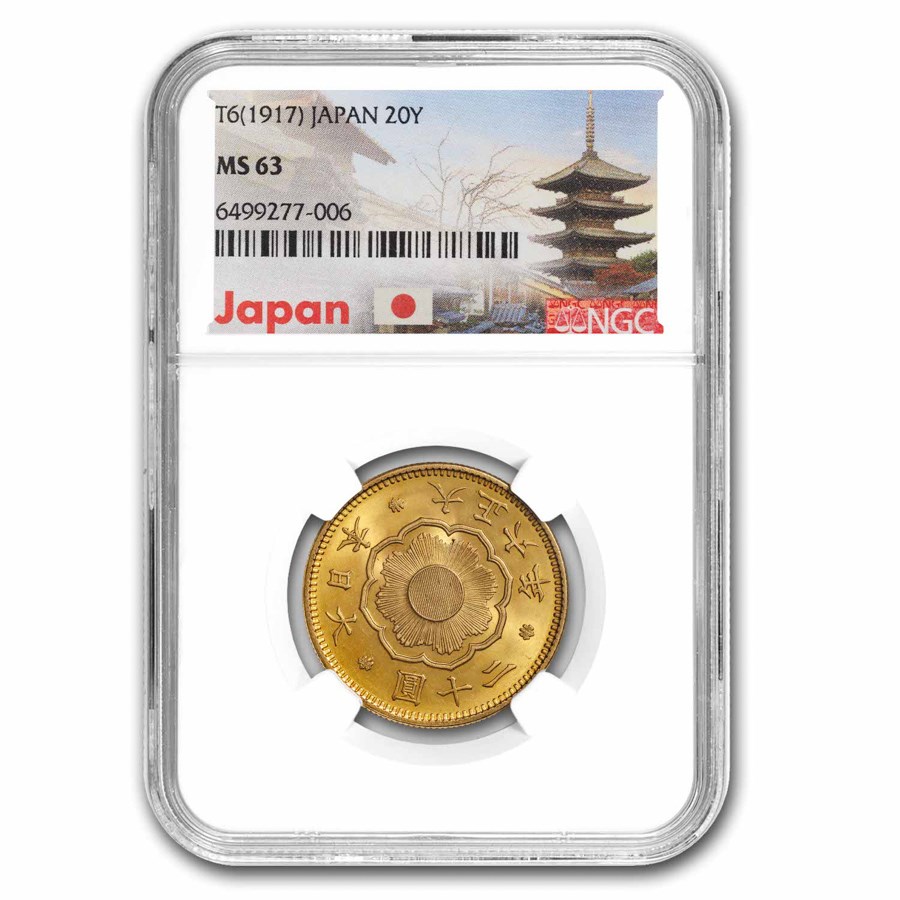 Buy (T6) 1917 Japan Gold 20 Yen-Taisho Era MS-63 NGC | APMEX
