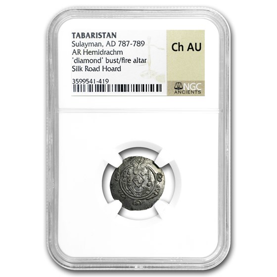 Buy Tabaristan Silver AR Hemidrachm Sulayman (787-789 AD) Ch AU NGC | APMEX