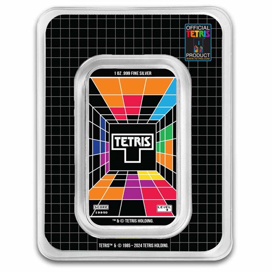 Buy Tetris 1 oz Silver 40th Anniversary Colorized Bar | APMEX