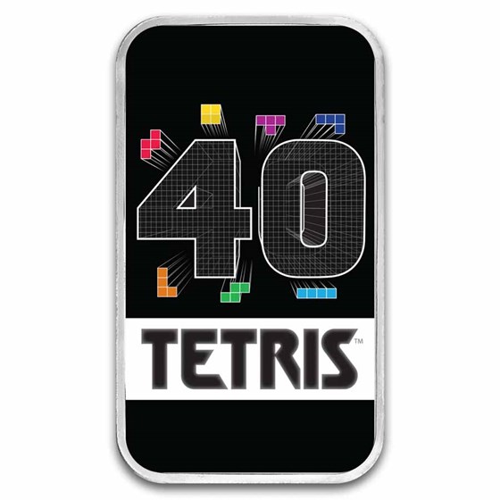 Buy Tetris 1 oz Silver 40th Anniversary Colorized Bar | APMEX