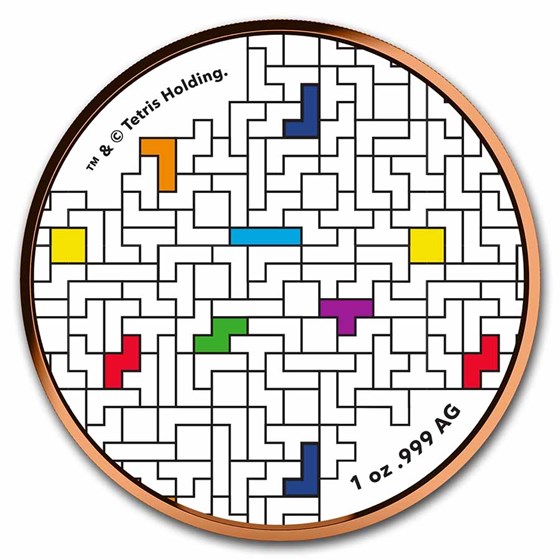 Buy Tetris™ Tetrimino Blocks 1 oz Copper Colorized Round in TEP | APMEX