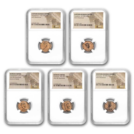 The Realm of Constantine the Great: 10 Ancient Roman Coins Set