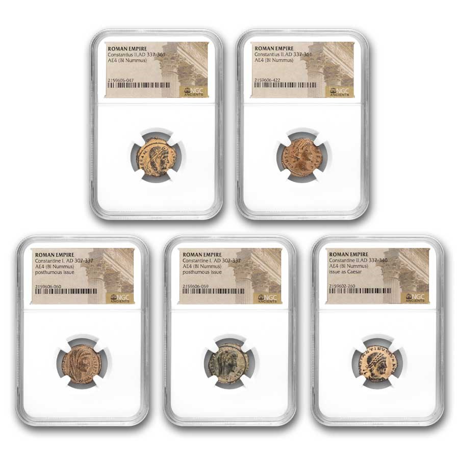 The Realm of Constantine the Great: 10 Ancient Roman Coins Set