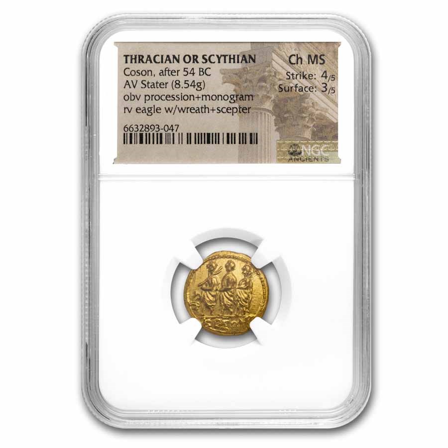 Thracian/Scythian Gold Stater Coson (after 54 BC) Ch MS NGC 4/3