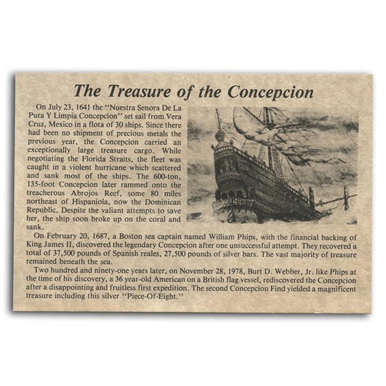 Buy Treasure of the Concepcion Shipwreck Silver 8 Reales (w/ COA) | APMEX