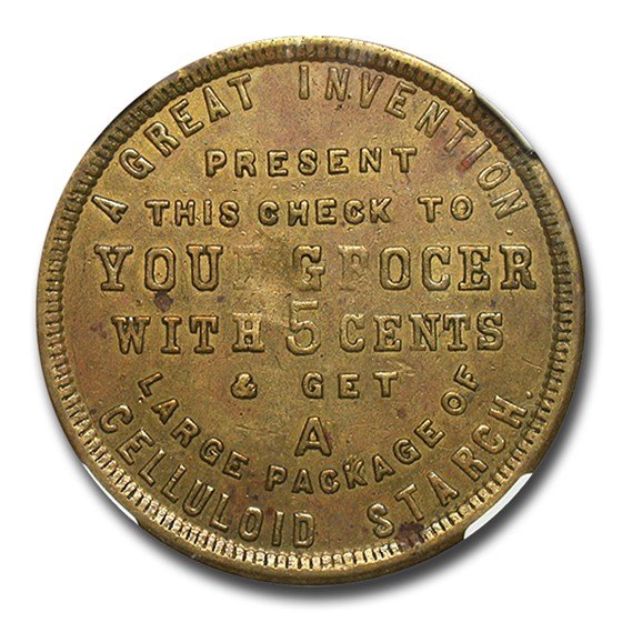 Buy Undated Celluloid Starch Co. Token AU-58 NGC (R-NVH-23) | APMEX