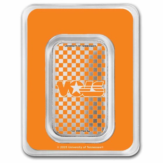 University of Tennessee 1 oz Silver Colorized Bar (in TEP)
