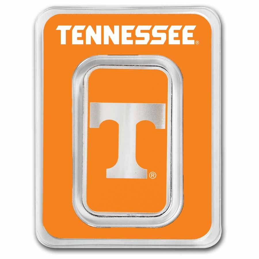 University of Tennessee 1 oz Silver Colorized Bar (in TEP)
