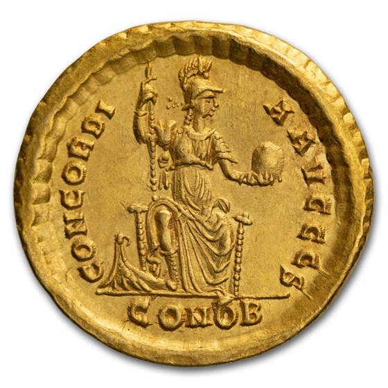 Western Roman Empire AV Solidus Valentinian II 375-392 AD XF