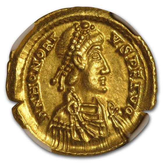 Buy Western Rome Gold Solidus Emperor Honorius (393-423 AD) Ch AU NGC ...