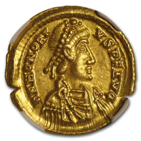 Buy Western Rome Gold Solidus Emperor Honorius (393-423 AD) Ch AU NGC ...