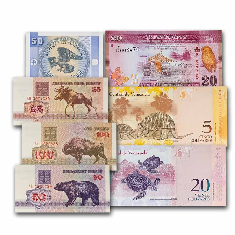 Buy Wildlife Notes from Around the World 8-Banknote Set | APMEX