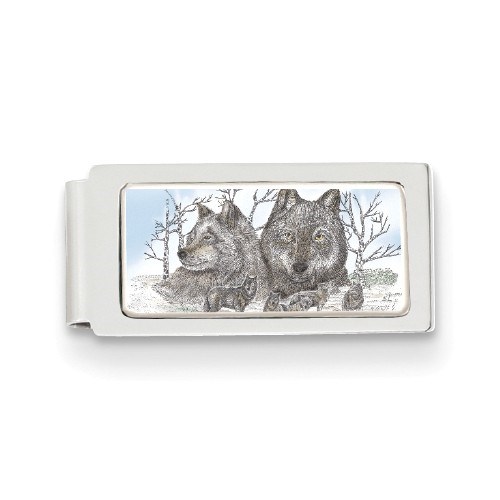 Buy Wolf Portrait Hinged Money Clip | APMEX
