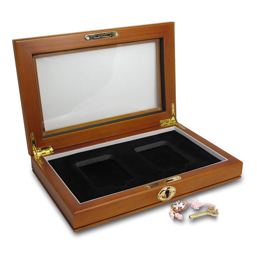 Buy Wooden Glass Top Two Slab Gift Box - NGC or PCGS | APMEX
