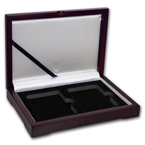 Buy Two Slab Dark Mahogany Wooden Coin Storage Box | APMEX