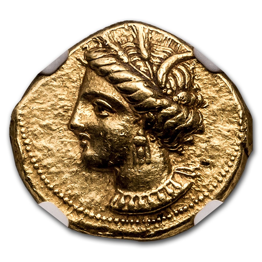 Buy Zeugitana Carthage AV Stater Tanit Horse (350-320 BC) AU NGC | APMEX